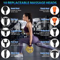 China Portable Rechargeable Massage Gun 3200 RPM 12mm Deep Tissue Percussion Massager with 10 Heads for sale
