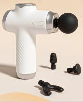 China Adjustable Speed Percussion Massager Gun 3200 RPM 12mm with 3 Massage Heads for sale