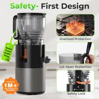 China Stainless Steel Masticating Juicer 60 RPM Slow Cold Press with Reverse Mode 65 dB Low Noise for sale