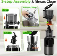 China Stainless Steel Masticating Juicer 60 RPM Slow Cold Press with Reverse Mode 65 dB Low Noise for sale