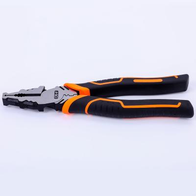 China Orange Black 63 HRC Combination Cutting Plier 200mm Combination Pliers for sale