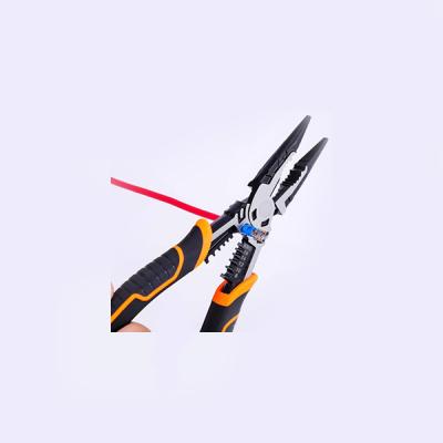 China 8 Inch 220mm Long Nose Multifunctional Pliers Stripper Terminal Crimping Diagonal Cutting for sale