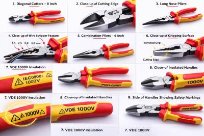 China IEC 60900 Certified 3mm Cutting Hard Corrosion-resistant Insulated Combination Plier for Electricians for sale