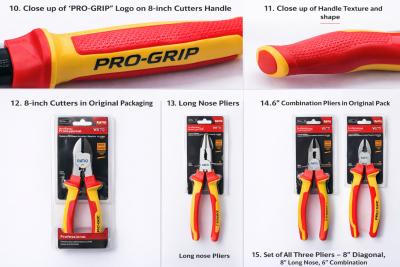China 3mm Cutting Hard IEC 60900 Certified 180mm Length Insulated Combination Pliers for Electrical Work for sale