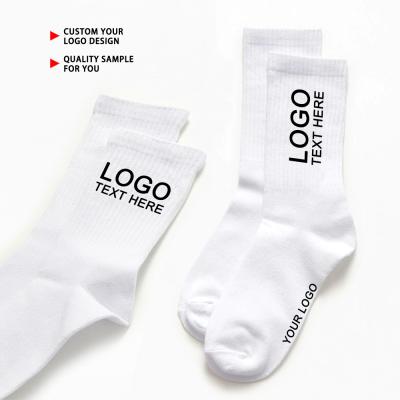 China QUICK DRY Custom Crew Socks Cotton Sport Socks Custom Logo Design Crew Socks For Women for sale
