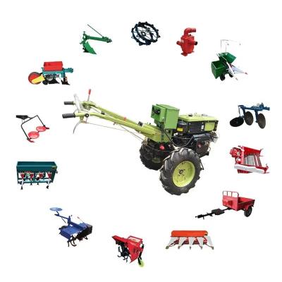China 12hp Walking Farm Tractor 18hp Mini Diesel Walking Hand Tractor 16hp for sale