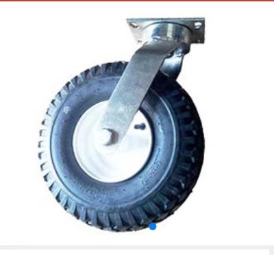 China Steel Structure Rubber Dumpster Casters 10 Inch Pneumatic Tire for sale
