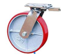 China 4 In Rubber Swivel Dumpster Casters With 4 Points Breaker for sale