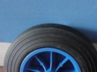 China Rubber Tyre Trash Bin Wheel With Colored Rim Wheelie Bin Wheel Replacement for sale