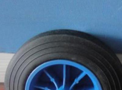 China Rubber Tyre Trash Bin Wheel With Colored Rim Wheelie Bin Wheel Replacement for sale