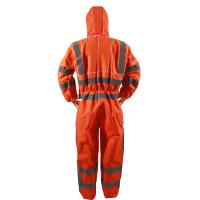 China CE Certified Cat III Type 5/6 SMS protective Coverall with reflective tape for sale