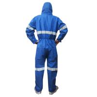 China CE Certified Cat III Type 5/6 SMS protective Coverall with reflective tape for sale