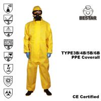 China Yellow Type 3B/4B/5B/6B Disposable Medical Coverall for Virus Bacteria Protection for sale