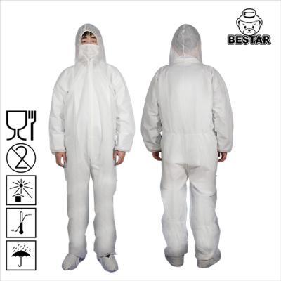China Disposable Single Use SPP Polypropylene Breathable Anti-Dust Coverall for Clean Rules for sale