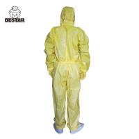 China Yellow Disposable Chemical Coveralls Biological Overalls TYPE3B/4B/5B/6B for sale