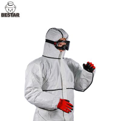 China Laminated PP Surgical Disposable Protective Coverall Suit With Colored Bound Seam for sale