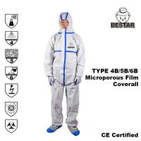 China Type 456 Disposable Protective Suit Laminated Non Woven Coverall for sale