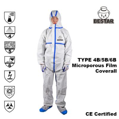 China Type 456 Disposable Protective Suit Laminated Non Woven Coverall for sale