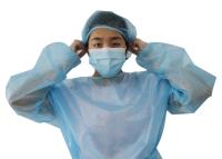 China AAMI Breathable Blue Disposable Isolation Gown Nonwoven For Surgical for sale