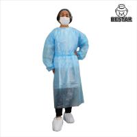 China Level 2 SPP PE 35gsm Plus Size Disposable Surgeon Gown With Knitted Cuff for sale