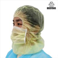 China Nonwoven Disposable Balaclava Hood Catering Hats With Mask for sale