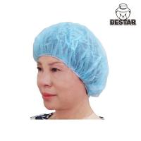 China Disposable SPP Surgical Bouffant Caps Blue Mop Caps For Hospital And Medical for sale