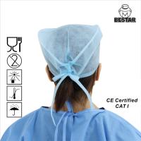 China FDA Doctor Surgical Disposable Nonwoven Cap With Ties for sale
