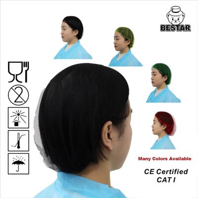 China Light Nylon Disposable Hair Net Caps Beathable Non Woven Hair Net for sale