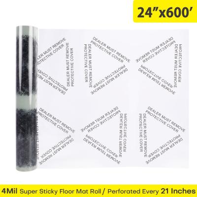 China 4 Mil * 24 Inch * 600 Feet PE Car Carpet Protective Film With Perforation Every 21 Inch for sale