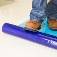 China Anti Scratch PE Blue Color Hardwood Floor Protective Plastic Film Hard Surface Stretch Film for sale