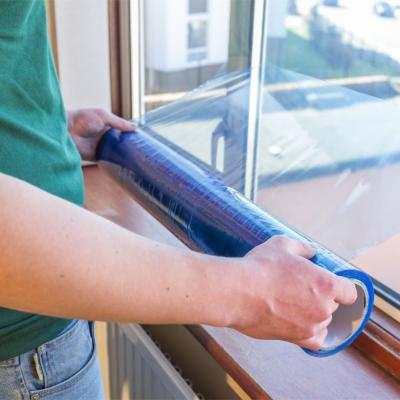 China Temporary Protection Anti UV Blue Color PE Protective Film For Window Glass Surface Custom Moisture Proof for sale