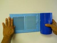 China Perforated Every 20cm Vent Cover Film PE Stretch Film For Construction Duct  In Green or Blue Color for sale
