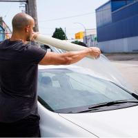 China Customizable PE Self Adhesive Car Paint Protective Film For Car Body Paint Masking Covering for sale
