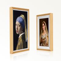 China HD Wifi Digital Photo Frame Walnut Framed Intelligent Actual Color Displaying for sale