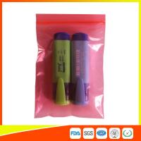 China Pink Color Antistatic Plastic Zip Lock Packaging Bags Resealable Air Tight for sale