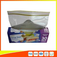 China Supermarket Reuseable Plastic Clear Sandwich Bags Zipper Top 22 * 25cm for sale