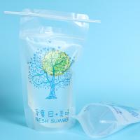 China Clear Drinking Ziplock Pouch Bag FDA Resealable Food Grade Stand Up Ziplock Bags for sale