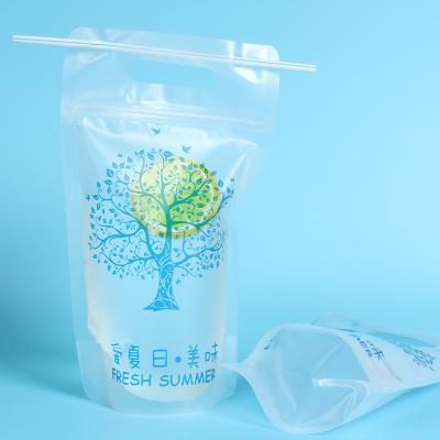 China Clear Drinking Ziplock Pouch Bag FDA Resealable Food Grade Stand Up Ziplock Bags for sale