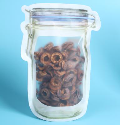 China Portable Mason Jar Pattern Food Saver stand up zipper pouch 150-1000ml for sale