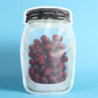 China Eco Friendly Custom Printed Zipper Pouch For Snacks / Shaped Mason Jar Plastic Bags for sale