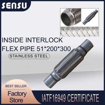 China SS201 51mm x 200mm Inside Interlock Exhaust Flexible Joint Stainless Steel Pipe for sale