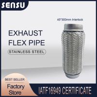 China 45x300mm Stainless Steel Auto Exhaust Flexible Pipe Inside Interlock 1.77x11.8in for sale