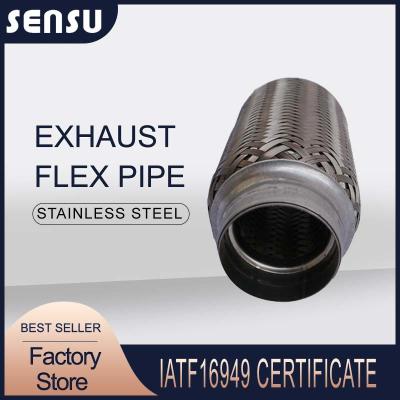 China Double Braid Stainless Steel Flexible Exhaust Pipe 304 2 Inch Universal for sale