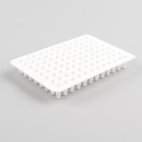 China Standard Profile Flat Non Skirted Cut Corner White 96 Well PCR Plates 0.1ml for sale