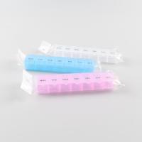 China PP Portable Long Plastic Pill Box Pharmacy With Hat Cute Pill Box for sale