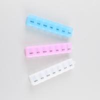 China PP Portable Long Plastic Pill Box Pharmacy With Hat Cute Pill Box for sale