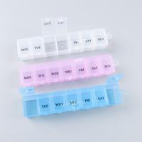 China Colorful PP Weekly Pill Organizer Box With Clear Lid Pill Box Pharmacy for sale