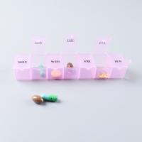 China Colorful PP Weekly Pill Organizer Box With Clear Lid Pill Box Pharmacy for sale