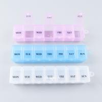China Home Weekly Pill Organizer Box With Clear Lid 11.2ML/Grid Medicine Boxes for sale
