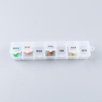 China Portable 7 Day Pill Box Organizer 7 Grid Blue Whtie 7-Day Pill Box for sale